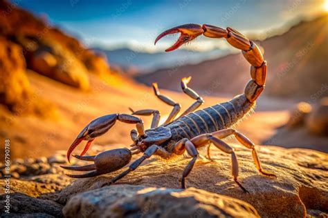 Sharp Curved Scorpion Tail Arches Upward Poised To Strike With