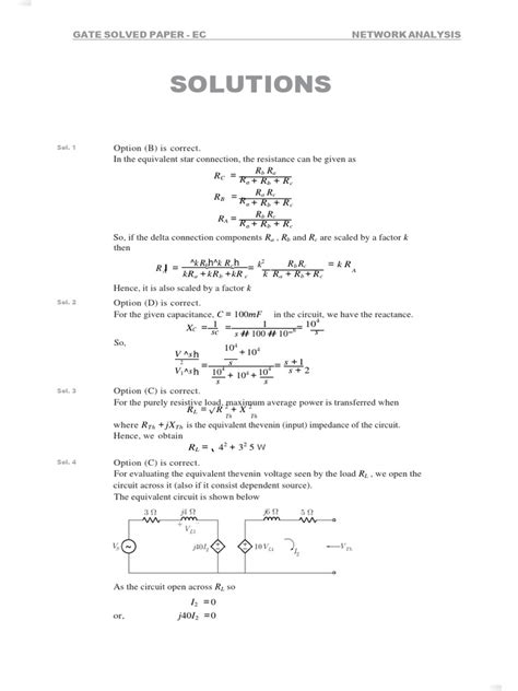 Ec Network Analysis 32 70 Answers Pdf Electrical Network Network Analysis Electrical