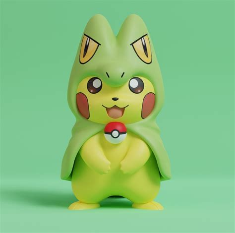 Free Stl File Pokemon Pikachu Treecko Cosplay・3d Printer Model To Download・cults