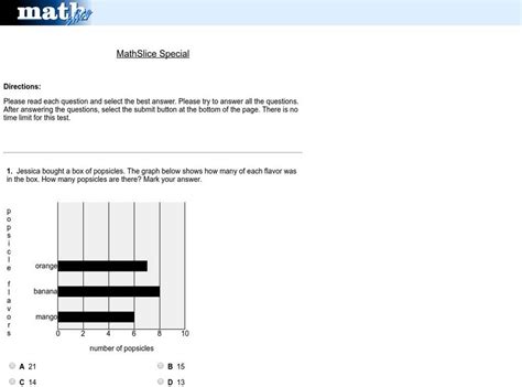 Math Slice Chart Slice Special Test Unknown Type For Pre K 1st Grade