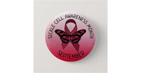 Sickle Cell Awareness Burgundy Ribbon 6 Cm Round Badge Zazzle
