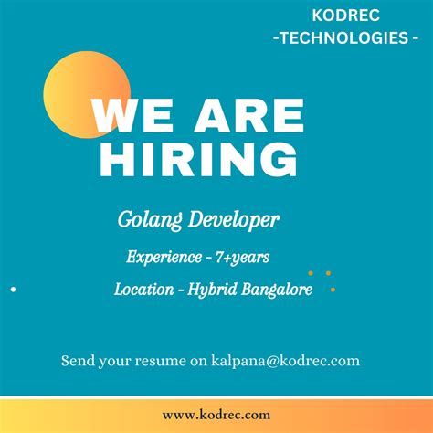 Kalpana Kushwaha On Linkedin Golangdeveloper Immediatejoiner Hybrid