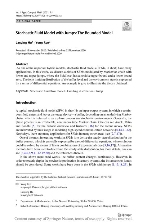 Stochastic Fluid Model With Jumps The Bounded Model Request Pdf