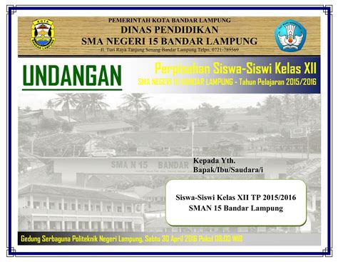 ‎undangan Perpisahan Siswa Siswi Kelas Xii‬ Sman 15 Bandar Lampung