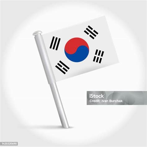 한국 지도 핀 플래그 3d 사실적인 벡터 일러스트 레이 션 3차원 형태에 대한 스톡 벡터 아트 및 기타 이미지 3차원 형태 각도 갇힌 Istock