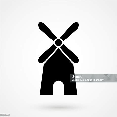 풍차 블랙 아이콘 벡터 일러스트 레이 션입니다 Eps 10 밀 아이콘 아이콘에 대한 스톡 벡터 아트 및 기타 이미지 아이콘 제조 공장 풍차 Istock
