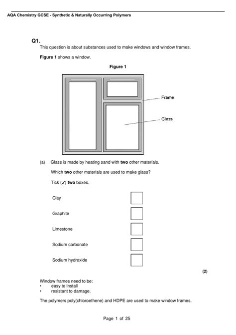 Aqa Chemistry Gcse Synthetic Naturally Occurring Polymers 4 Exam