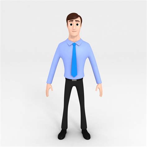 만화 사무실 남자 3d 모델 8 Max Fbx Obj Ma Free3d