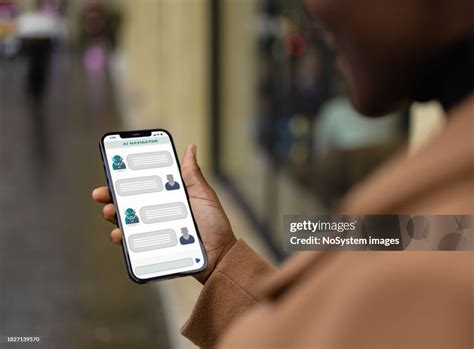 Black Woman Using Ai Navigation Assistant Mobile App High Res Stock