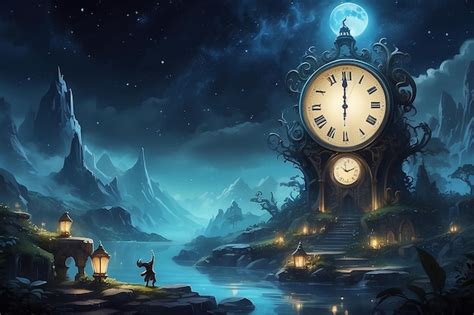 Premium Photo Magical Countdown Clock Striking Midnight