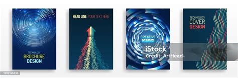 프리젠 테이션 포스터 전단지 연례 보고서 A4 크기를위한 미래 지향적 인 레이아웃 하이테크 스타일의 추상 벡터 템플릿 기술 요소와 데이터 시각화를 사용한 현대적인 커버