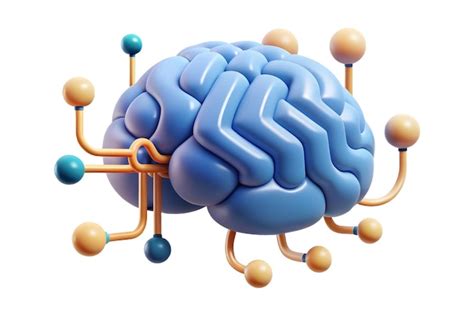 Flat AI Driven Digital Brain Elements Abstract Vector Concept Of