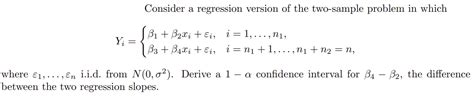 Solved Consider A Regression Version Of The Two Sample