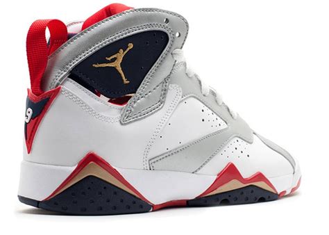 Air Jordan 7 Retro Gs Olympic Gold Metallic Obsidian White True Red