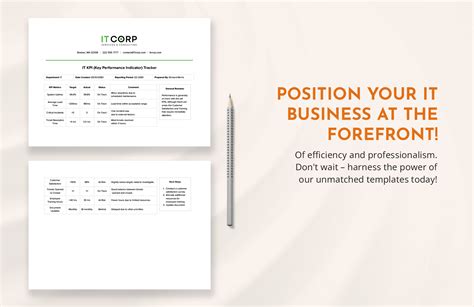IT KPI Key Performance Indicator Tracker Template In Word PDF