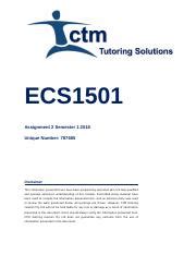 ECS1501 Assignment 2 Semester 1 2018 Docx ECS1501 Assignment 2 Semester 1 2018 Unique Number