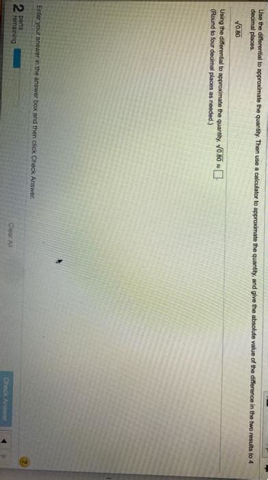 solved une the differential to approximate the quantity