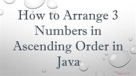 How To Arrange 3 Numbers In Ascending Order In Java Youtube
