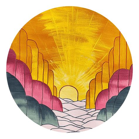 Contemporary Green And Pink Ray Round Hand Tufted Wool Rug Maia Homes