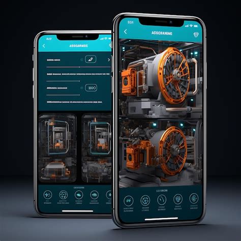 Premium Photo Mobile App Design Of Engineering Cad Drawing App Design