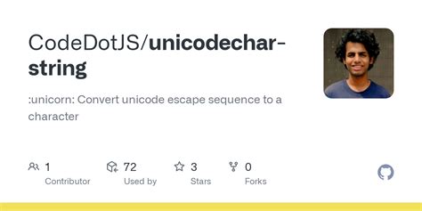 Github Codedotjsunicodechar String Convert Unicode Escape Sequence