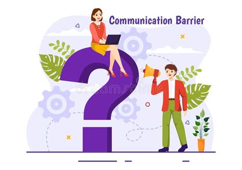 Barrier Of Misunderstanding In Online Communication Tiny Man And Woman