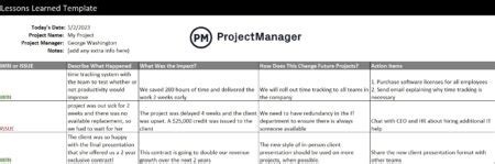 Free Lessons Learned Template For Excel ProjectManager
