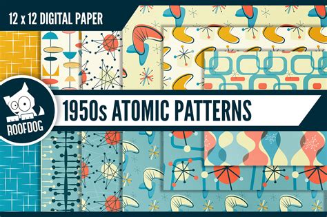 1950s Atomic Patterns ~ Graphic Patterns ~ Creative Market