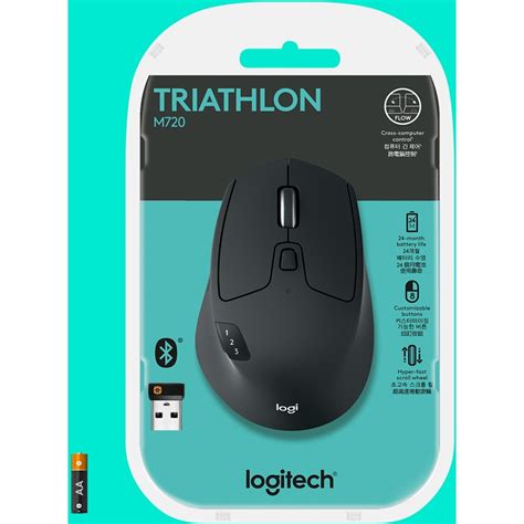Logitech M720 Triathlon Wireless Mouse Bluetooth Usb Receiver 1000 Dpi 8 Buttons 2 Year