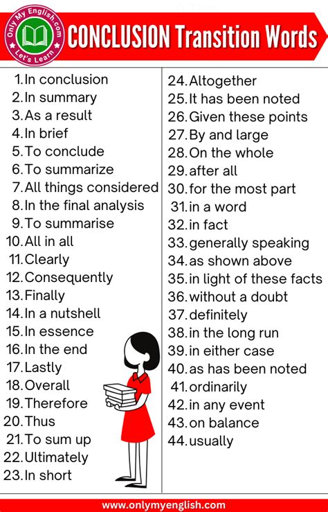 Conclusion Transition Words With Examples