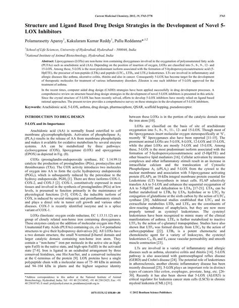 Structure And Ligand Based Drug Design Strategies In The
