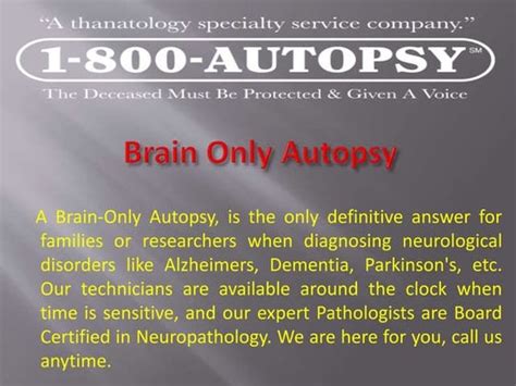 Brain Only Autopsy Company Ppt