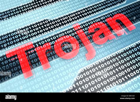 A Trojan Virus Infected Digital Source Code 3d Illustration Stock