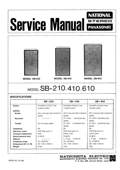 Service Manual For TECHNICS SB Download