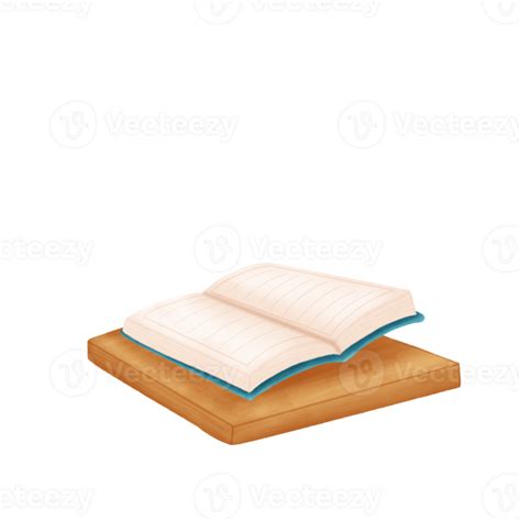 Cute Open Notebook On Wooden Surface Watercolor Clipart 68184952 Png