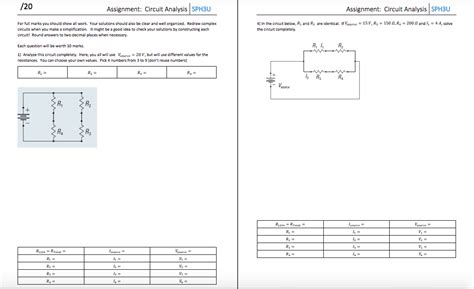 Solved 20 Assignment Circuit Analysis Sph3u Assignment