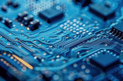 Premium Photo Blue Circuits Board Electronic Circuits Background