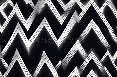 Vector Seamless Pattern Black And White Jagged Edges Stock Illustration
