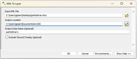 انتقال نقشه پارکها از گوگل ارث به Arcgis Gisآموز