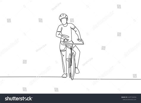 Single Continuous Line Drawing Young Agile Stock Vector Royalty Free