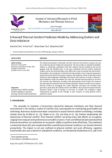 Pdf Enhanced Thermal Comfort Prediction Model By Addressing Outliers