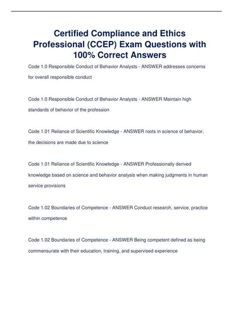 Certified Compliance And Ethics Professional CCEP Exam Questions With Correct Answers