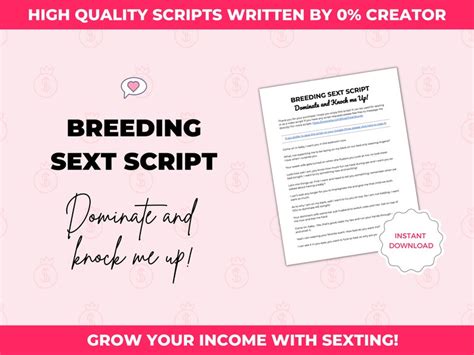 Breeding Sext Script Pregnant Sexting Script Adult Model Onlyfans Sexting Scripts Fetish