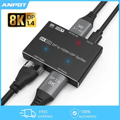 Displayport Splitter Mst Two Screen Split Hdmi2 1 Dp1 4 8k 30hz One In Two Out Hd Computer