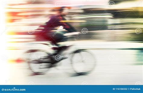 Cyclist In Motion Blur Stock Photo Image Of Contemporary