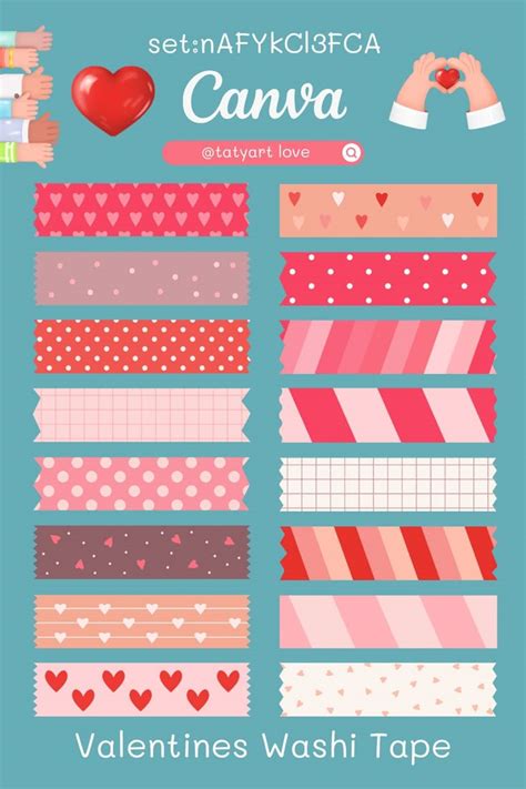Valentines Day Washi Tape On Canva For Romantic Wedding Love Design Valentines Day Washi Tape On Canva For Romantic Wedding Love Design