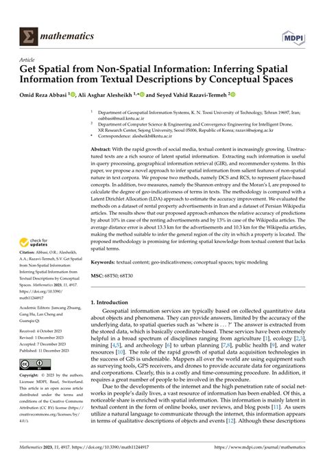 PDF Get Spatial From Non Spatial Information Inferring Spatial Information From Textual