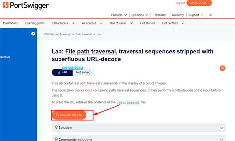 Portswigger Path Traversal File Path Traversal Traversal Sequences