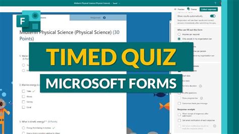 Microsoft Forms Timed Quiz In 2024 Time Quiz Physical Science Quiz