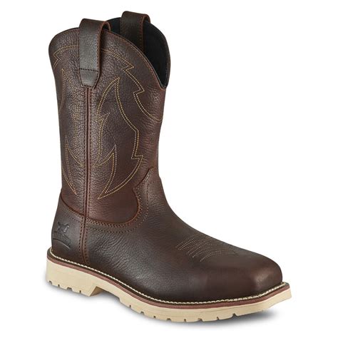 Irish Setter Mens Kittson 11 Inch Leather Safety Toe Pull On Boots